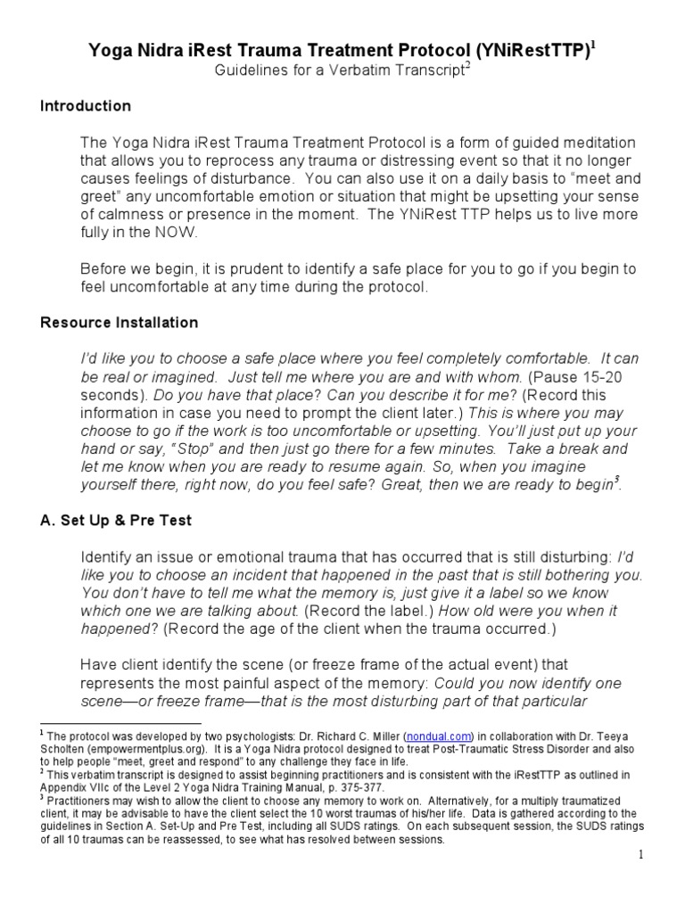 iRest Trauma Treatment Protocol Script | Psychological Trauma | Feeling