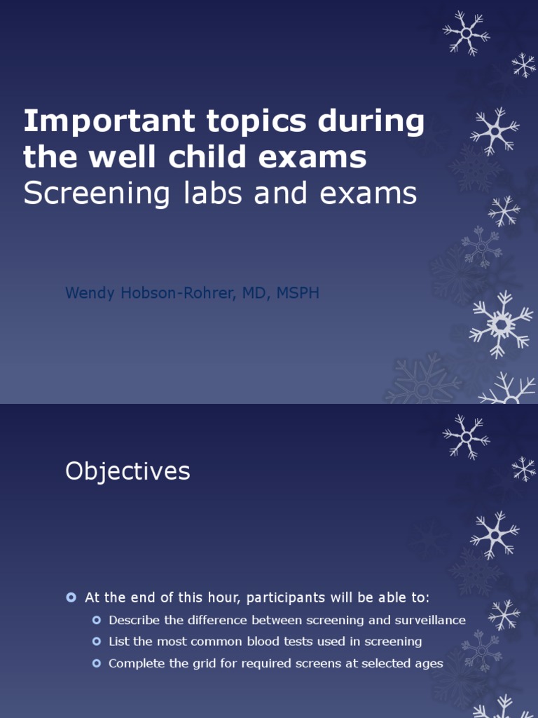 Well Child Exam Screening Guidelines | PDF | Wic | Public Health