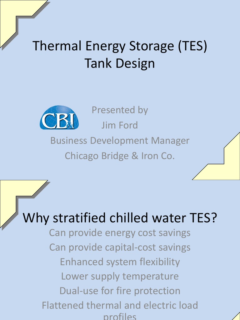 Chilled Water TES Tank Design Overview | PDF