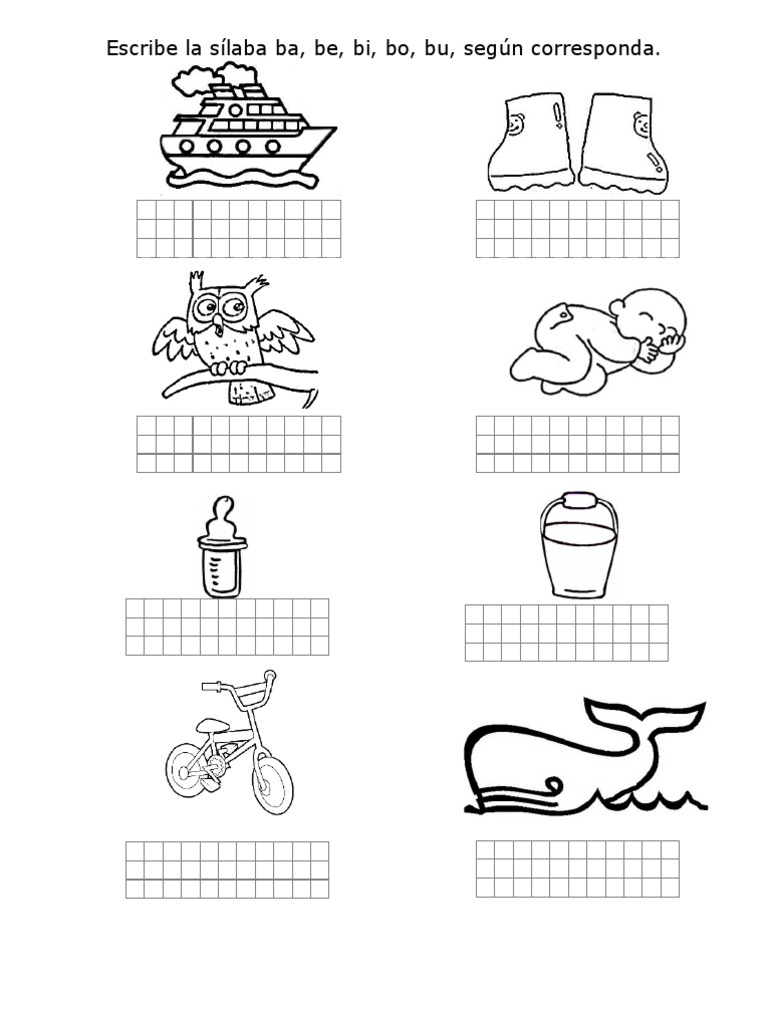 Actividades Ba, Be, Bi, Bo, Bu | PDF