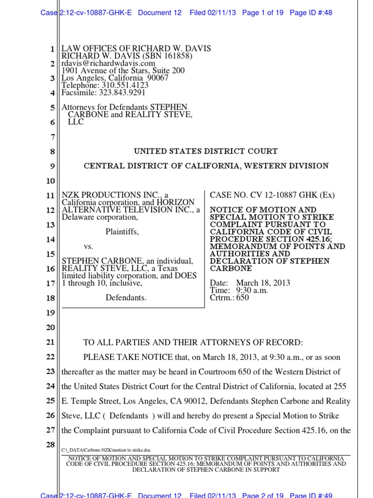 Anti Slapp bachelor | Settlement (Litigation) | Lawsuit