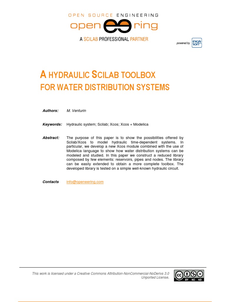 Hydraulic Toolbox for Water Systems | PDF | Water Supply Network ...