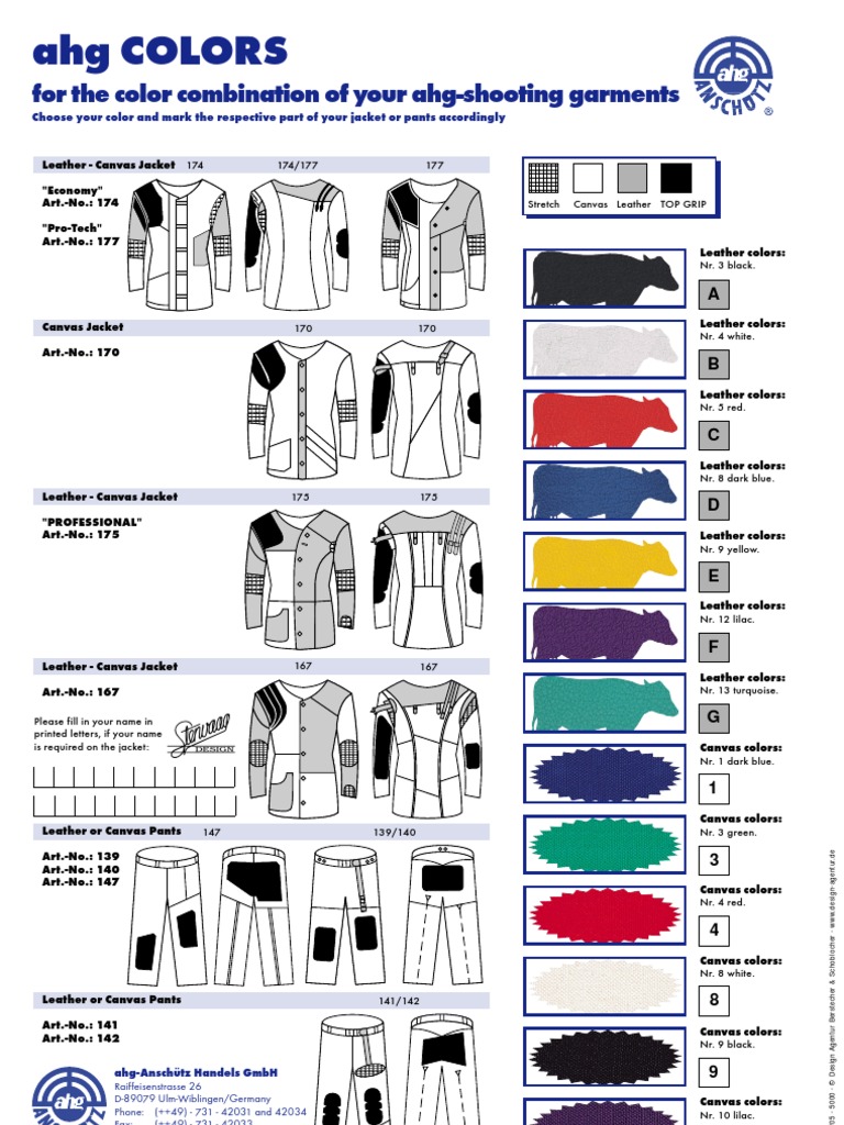 Ahg Colors: For The Color Combination of Your Ahg-Shooting Garments ...