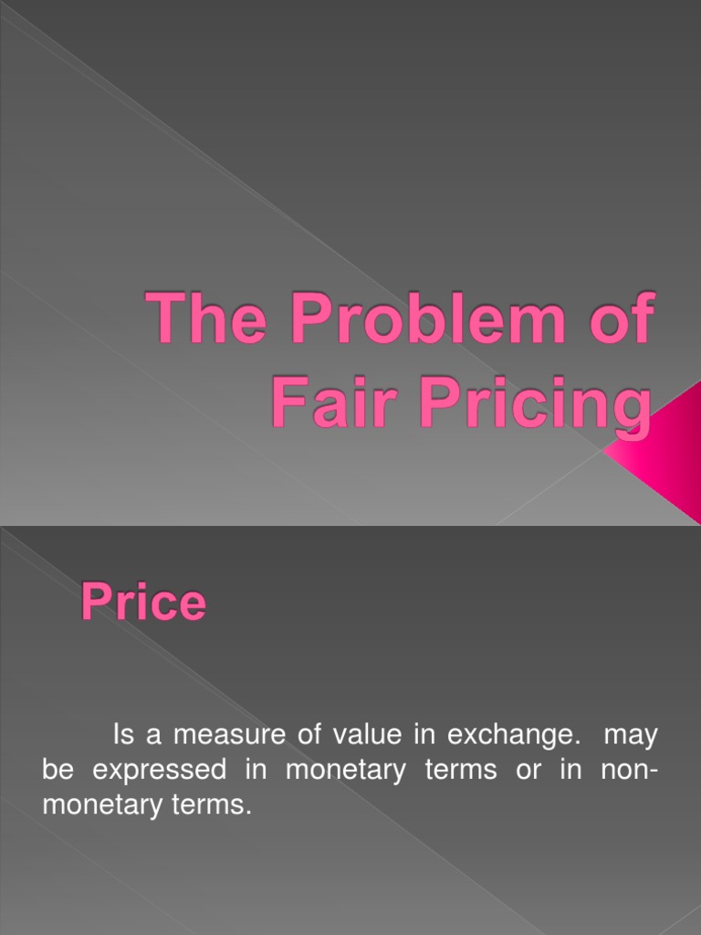 Problem in Fair Pricing | PDF
