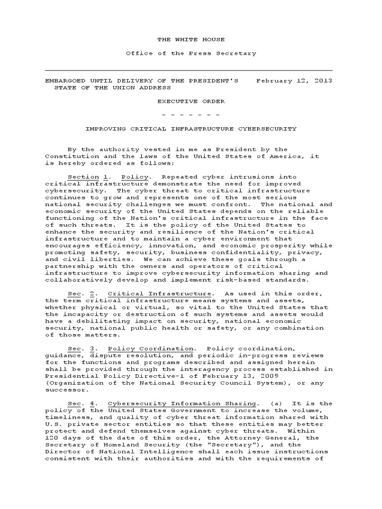 Cybersecurity Executive Order | PDF | Computer Security | Security