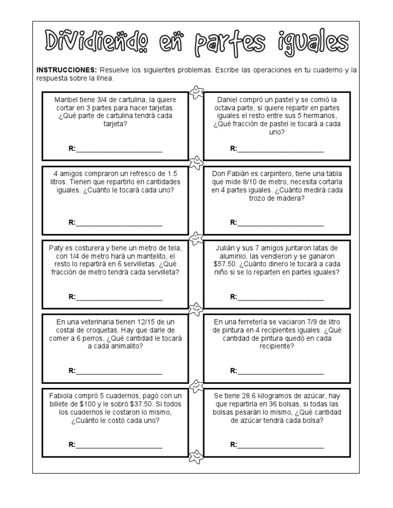 Dividiendo en Partes Iguales | PDF