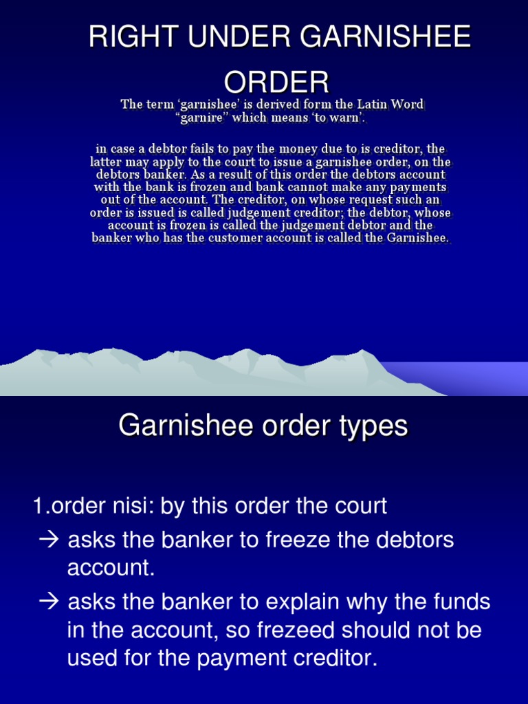 Right Under Garnishee Order | PDF | Negotiable Instrument | Cheque