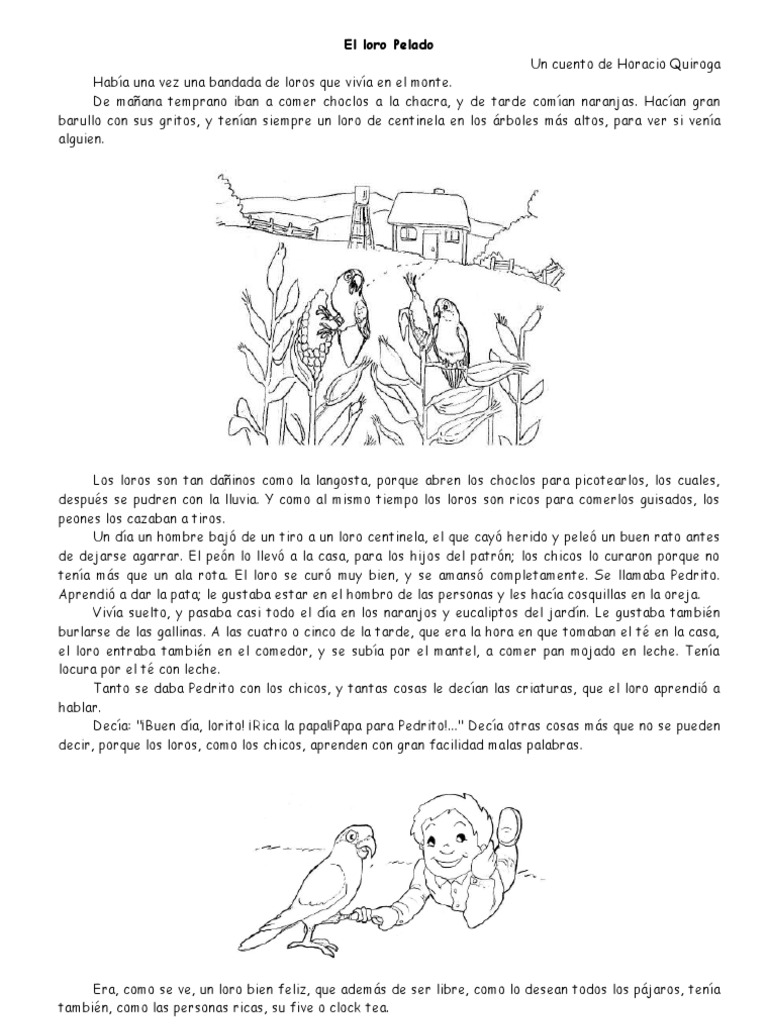 CUENTO El Loro Pelado+ Actividades | PDF | Verbo
