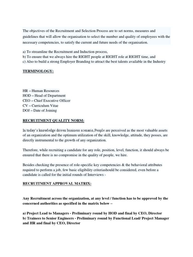 The Recruitment Process | PDF | Recruitment | Human Resources