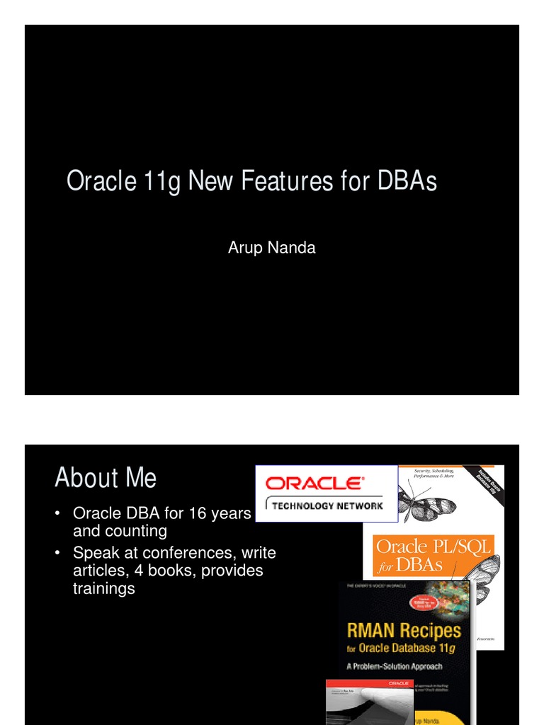 Oracle 11g New Features For DBAs - Arup Nanda - 58 Pages | PDF | Sql | Databases
