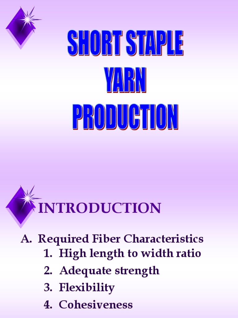 Staple Yarn | Download Free PDF | Yarn | Spinning (Textiles)