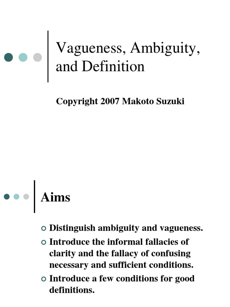 Ambiguity and Vagueness (Short) | PDF