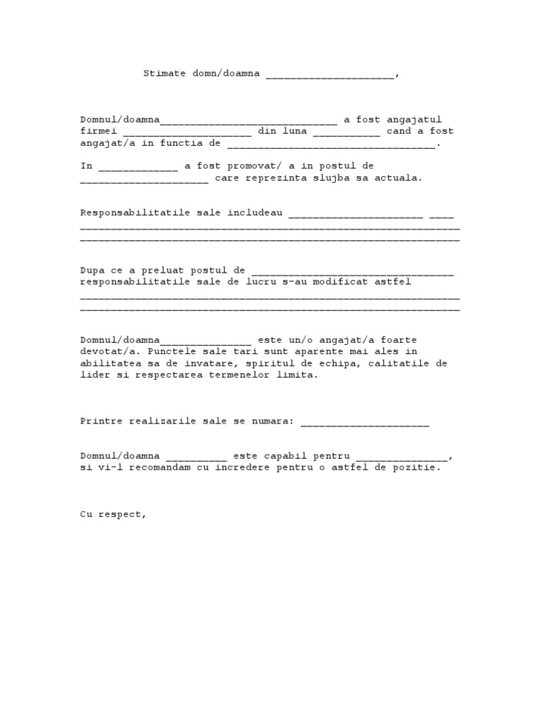 Scrisoare de Recomandare - Model Scrisoare Recomandare 1 | PDF