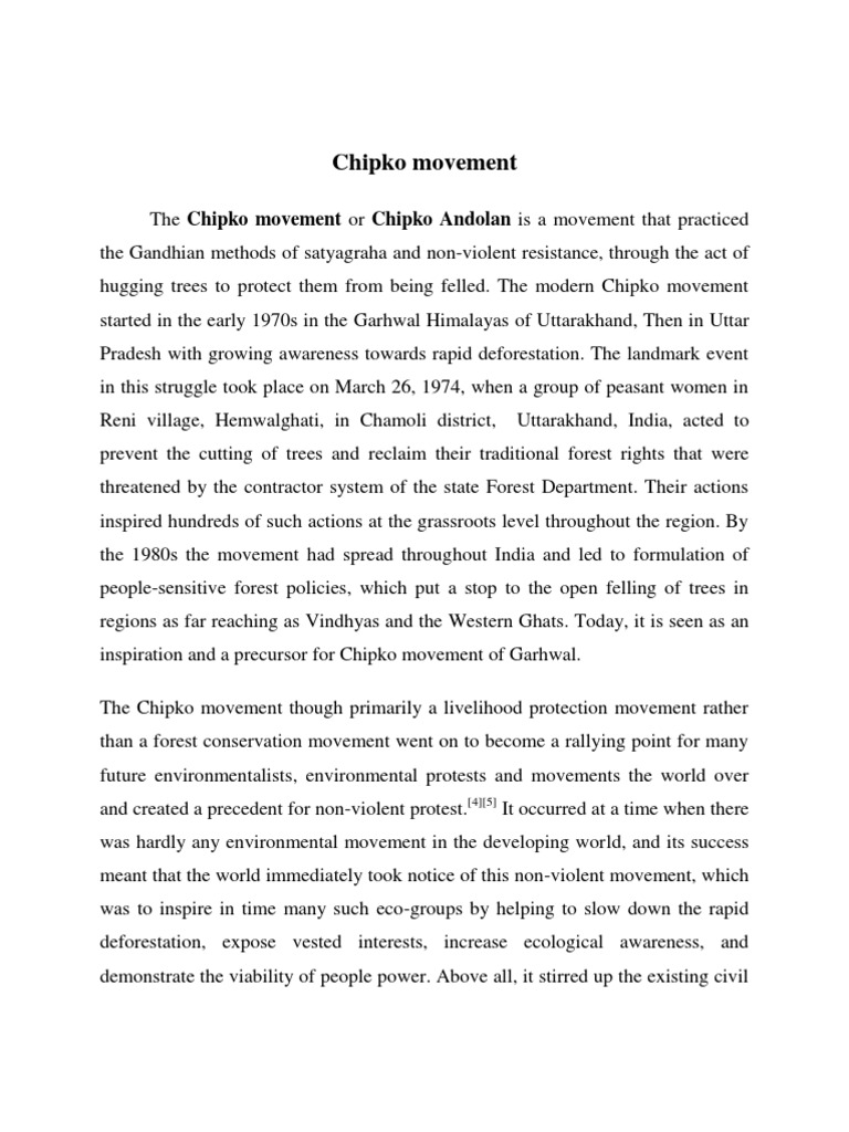 Chipko Movement | PDF | Natural Environment | Nature