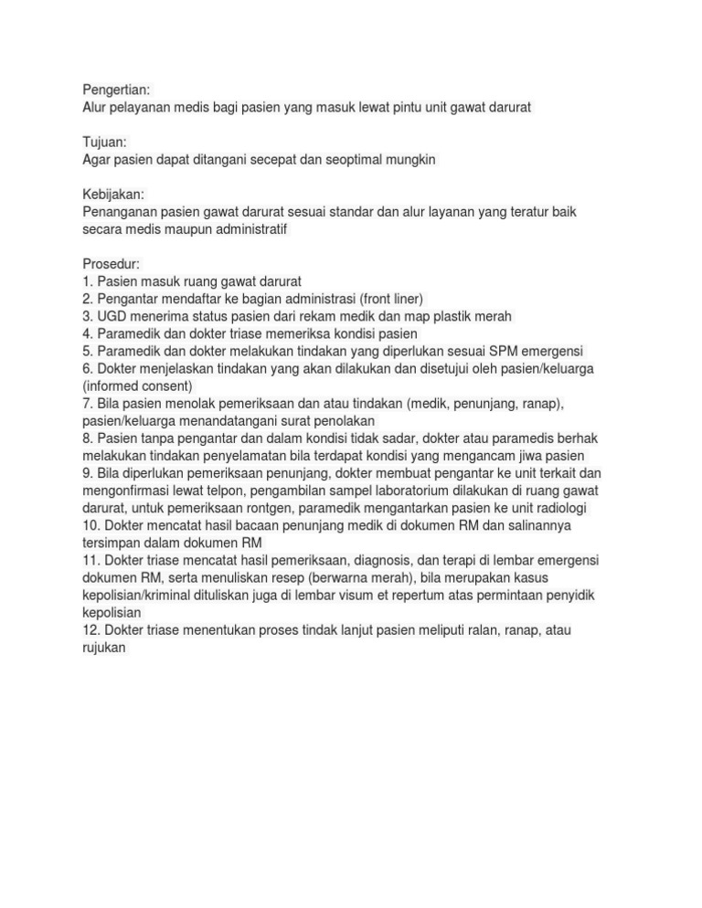 Alur Pelayanan Igd | PDF