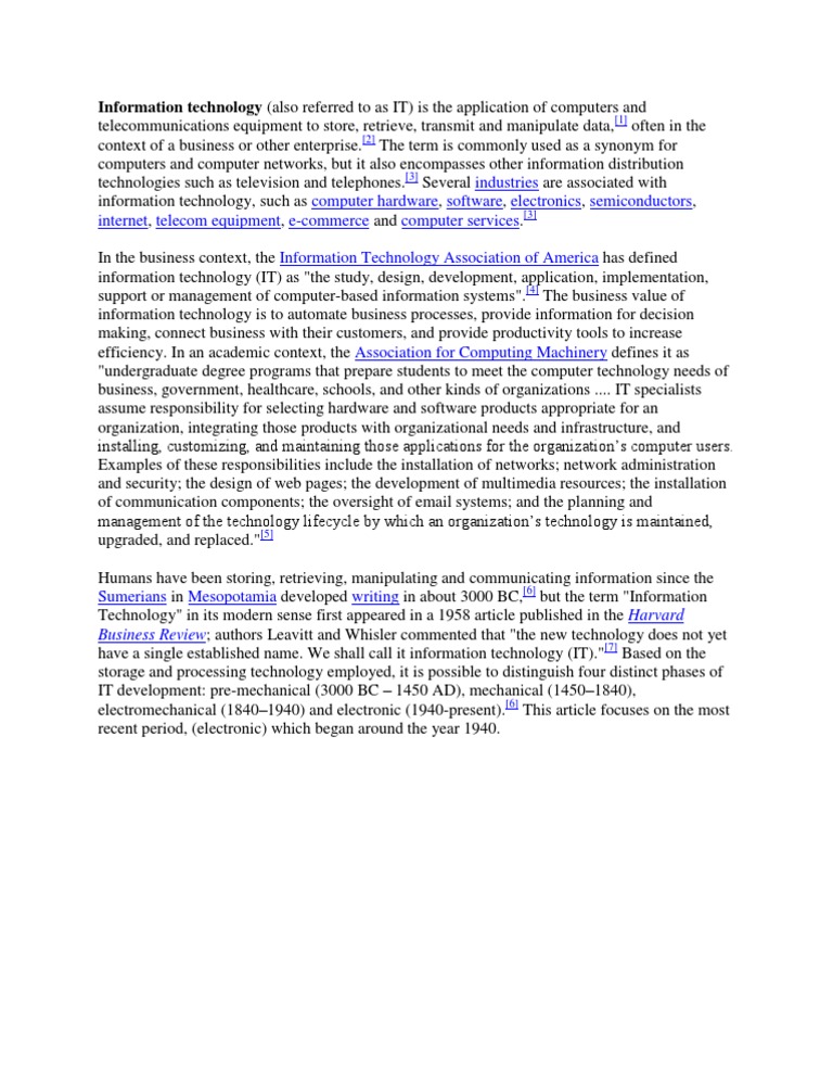 Information Technology | PDF | Information Technology | Information Age