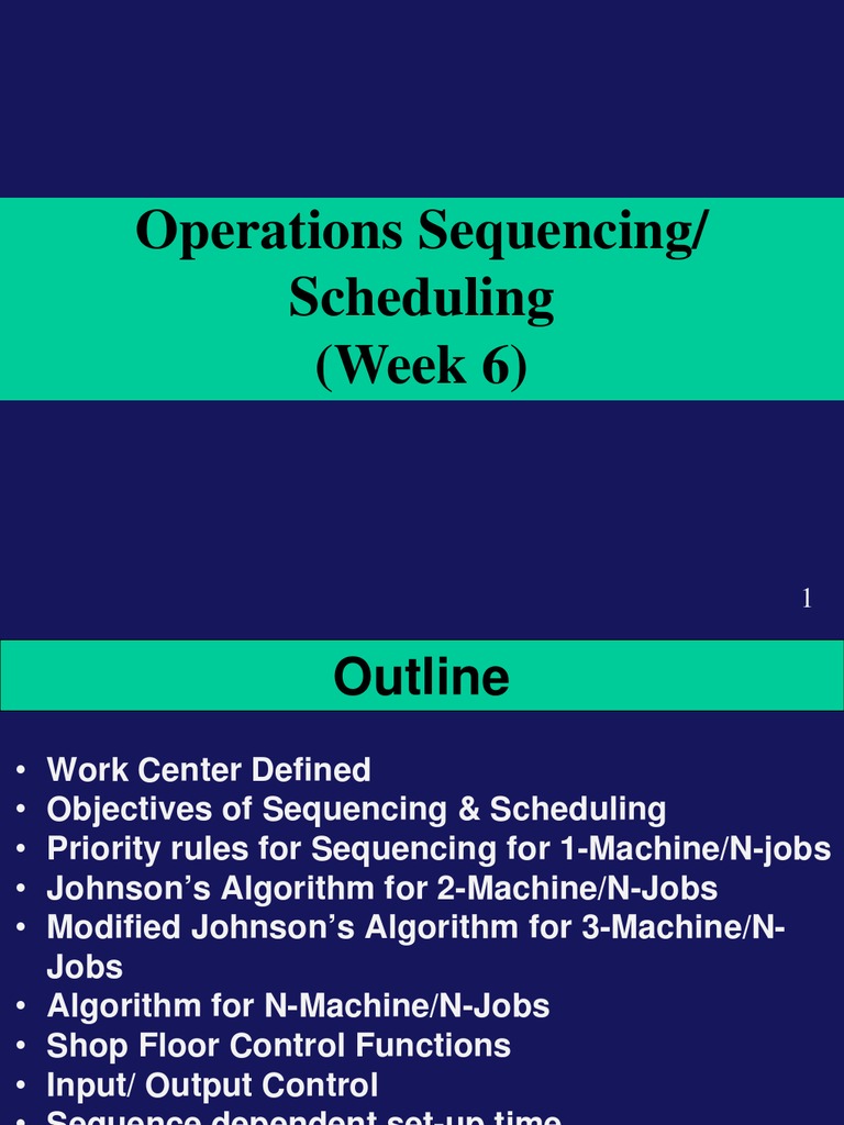 Operations Scheduling Sequencing Scheduling Computing Algorithms