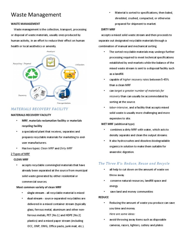 Waste Management: Materials Recovery Facility | PDF | Environmental ...