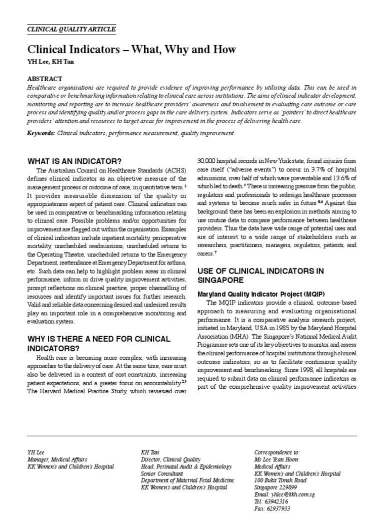 Clinical Indicator PDF | PDF | Emergency Department | Surgery