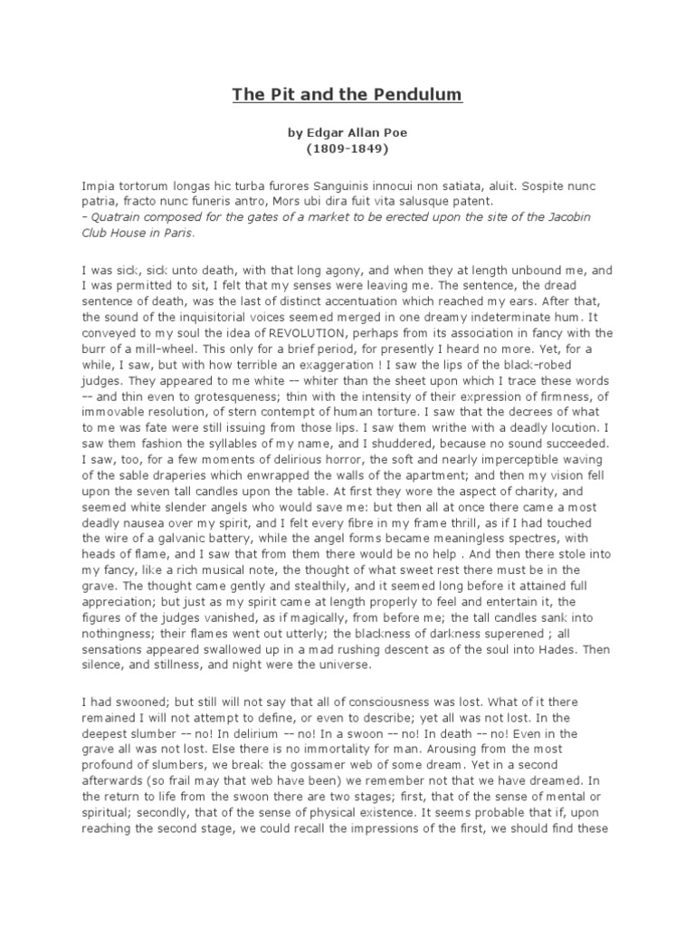 The Pit and The Pendulum | PDF | Sleep | Nature