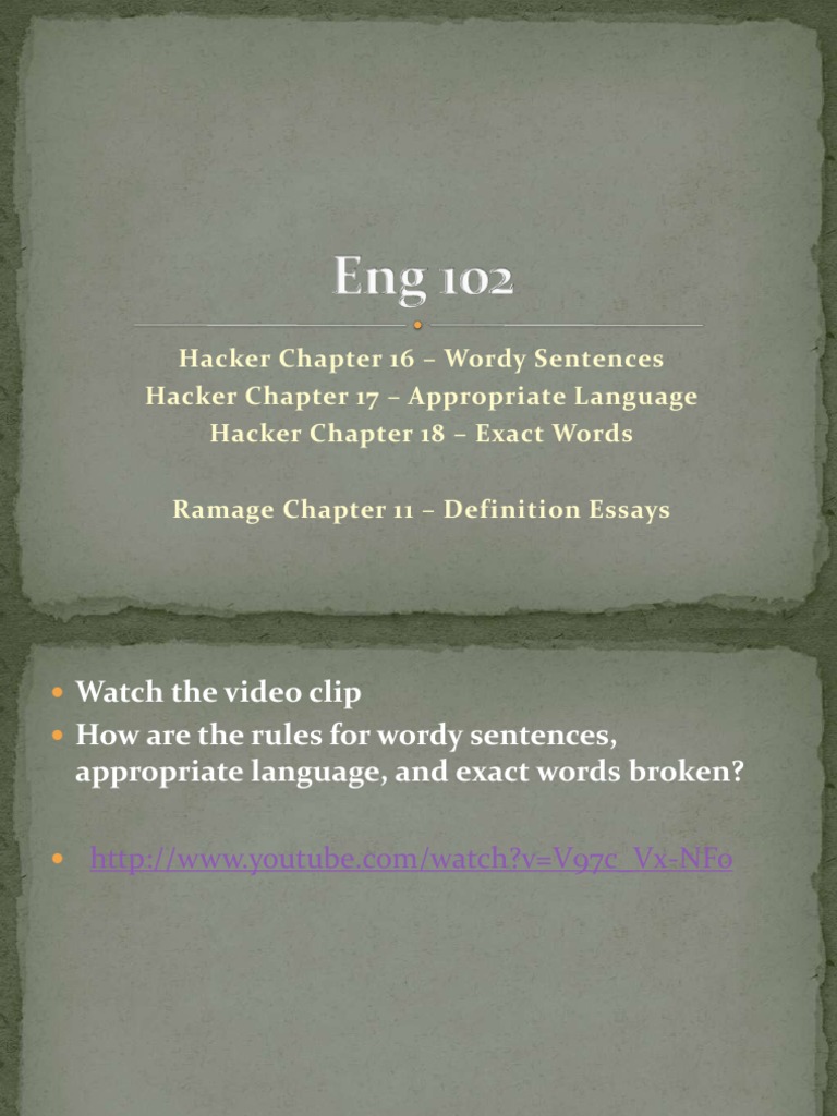 Hacker Chapter 16 - Wordy Sentences Hacker Chapter 17 - Appropriate ...