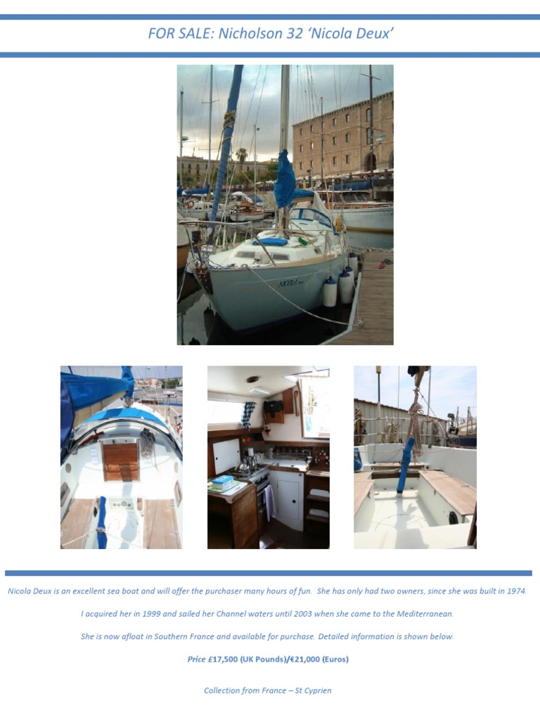 Nicholson 32 | PDF | Deck (Ship) | Mast (Sailing)