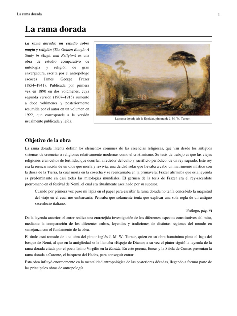 La rama dorada de Frazer y Turner | PDF | Clásicos