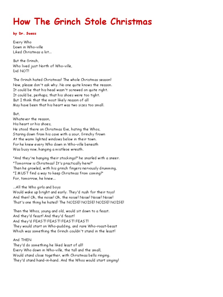 How The Grinch Stole Christmas | PDF | Christmas | Leisure