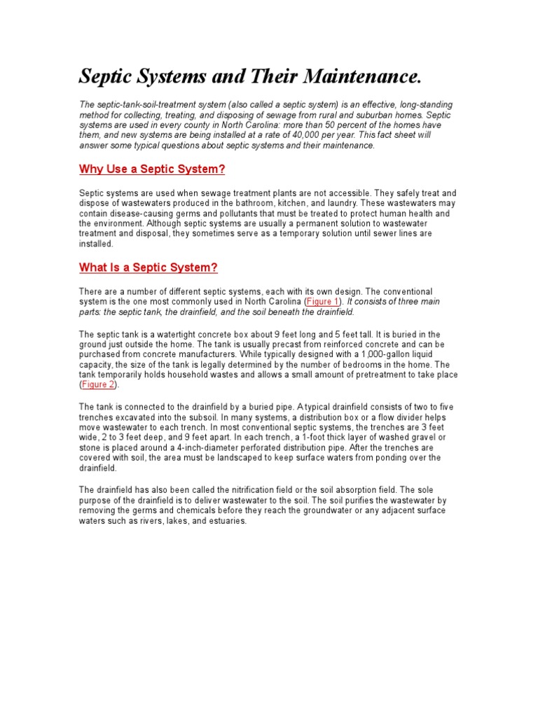 Septic System Maintenance Guide | PDF | Septic Tank | Sewage Treatment