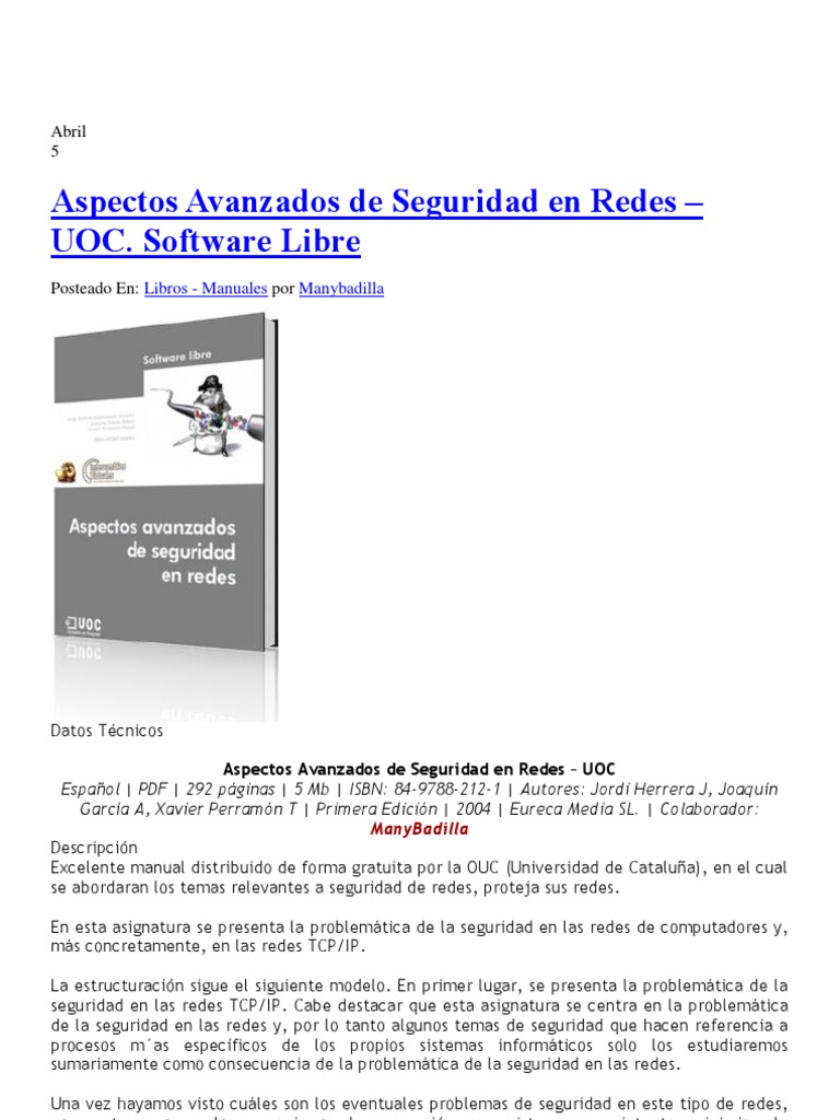 Aspectos Avanzados de Seguridad en Redes - UOC | PDF | Red privada ...