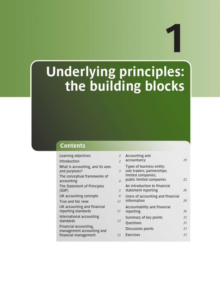 Underlying Principles: The Building Blocks | PDF | Accounting ...