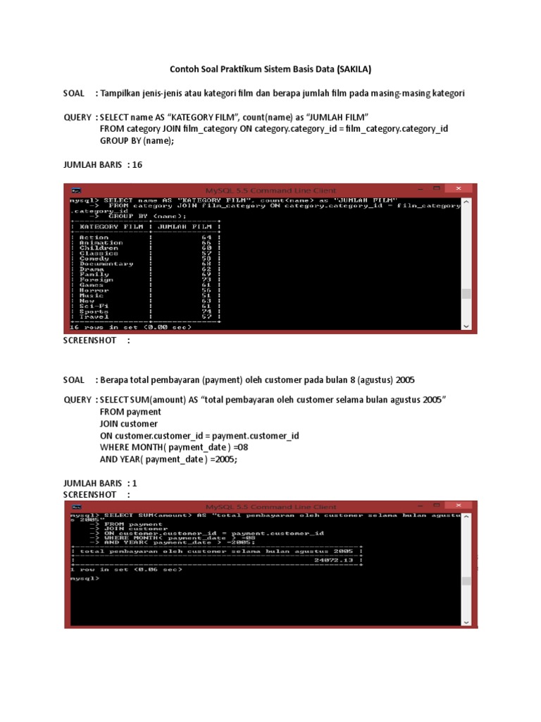 Sistem Basis Data MySQL (Sakila) | PDF | Bisnis | Game & Aktivitas
