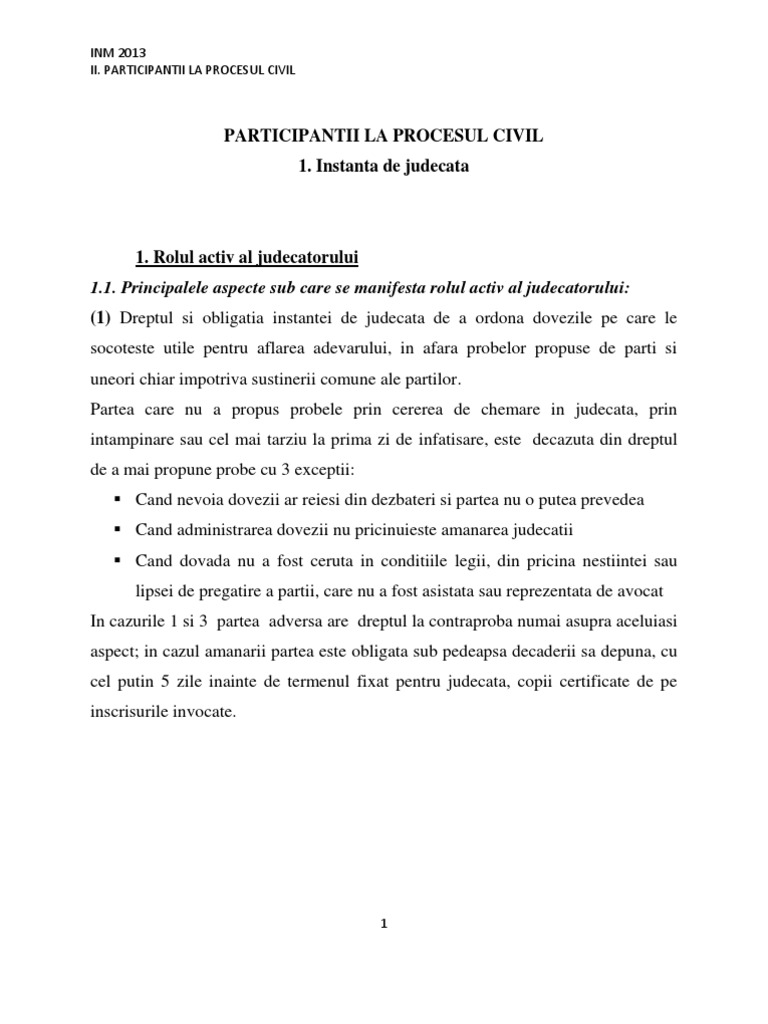 Participantii La Procesul Civil | PDF
