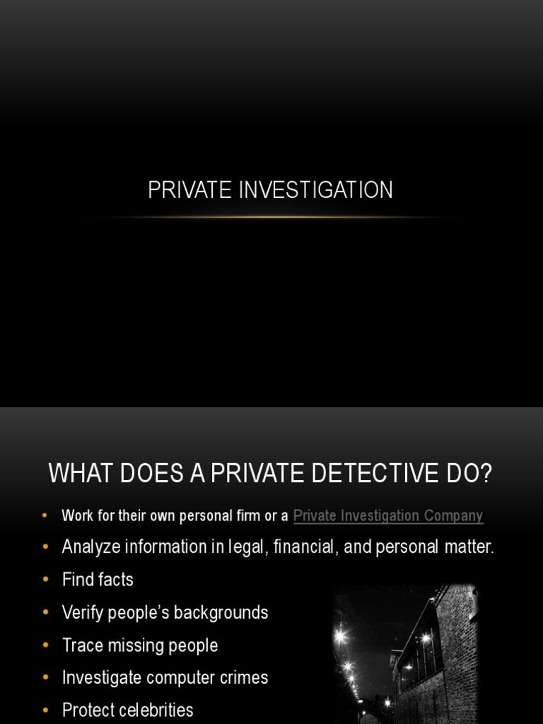 Private Investigation | PDF | Private Investigator | National Security
