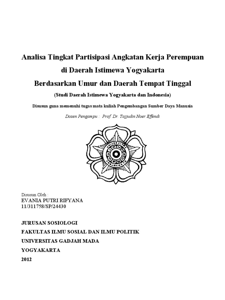 Tingkat Partisipasi Angkatan Kerja Perempuan | PDF