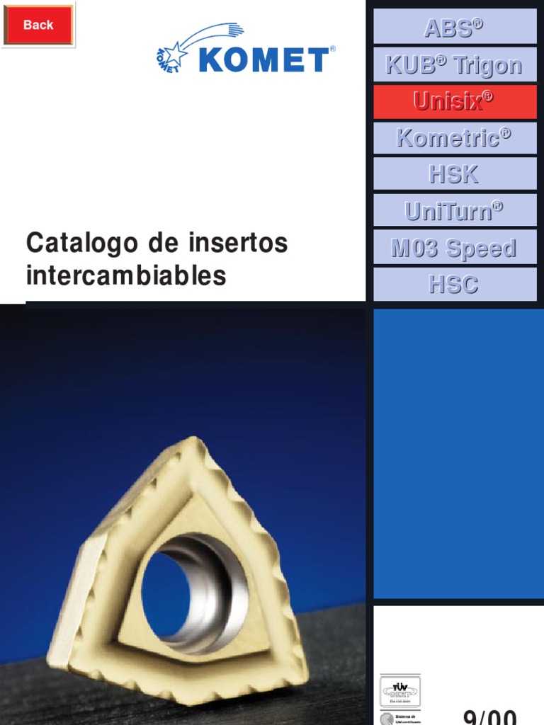 Catalogo Inserto Komet | PDF | Revestimiento | Aluminio