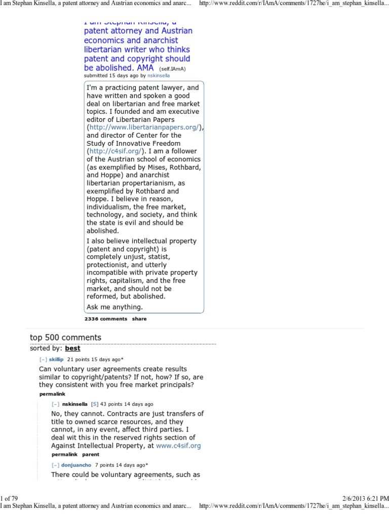 I Am Stephan Kinsella, A Patent Attorney and Austrian Economics and ...