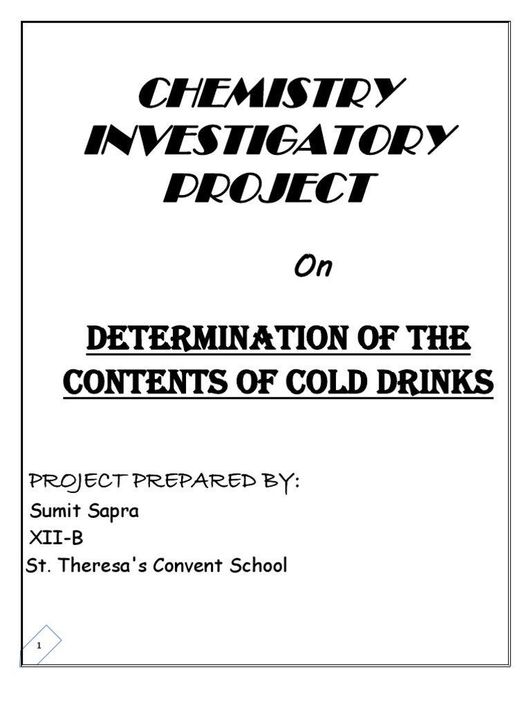 Chemistry Project For Class 12