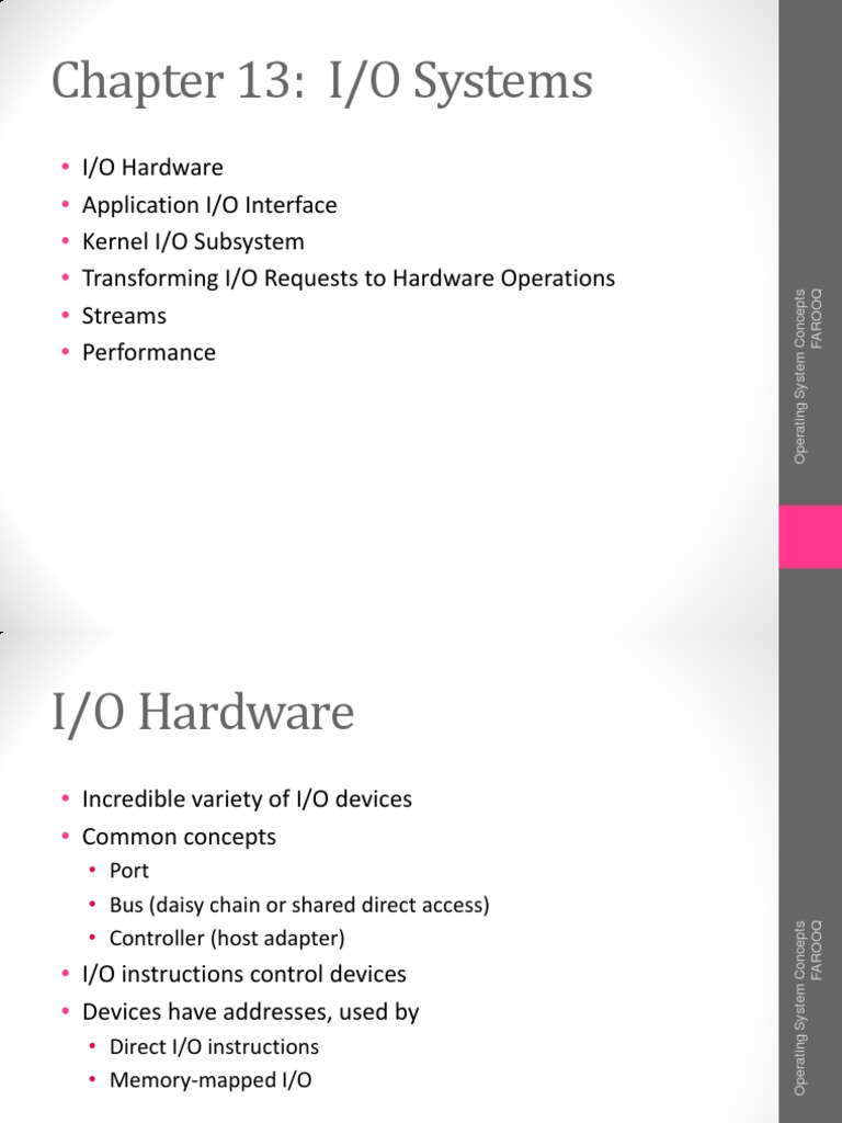 Chapter 13: I/O Systems | PDF | Input/Output | Operating System