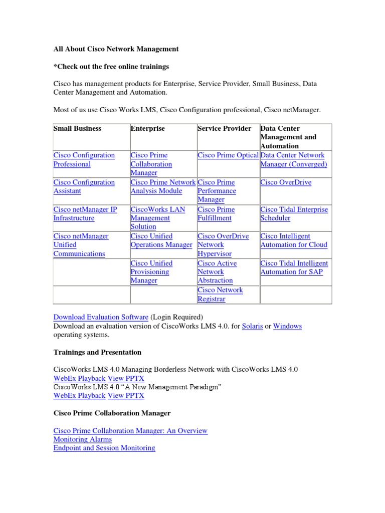 All About Cisco Network Management | PDF | Cisco Systems | Computer Network