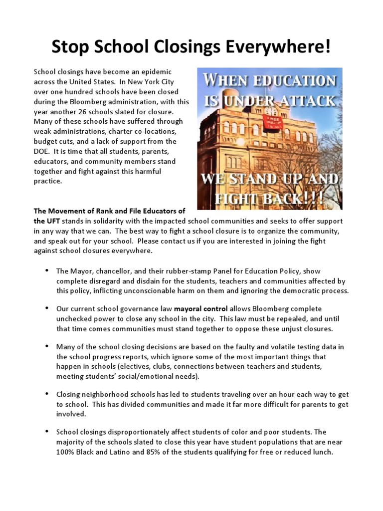 MORE School Closings Flyer Final Version 2 Page | PDF