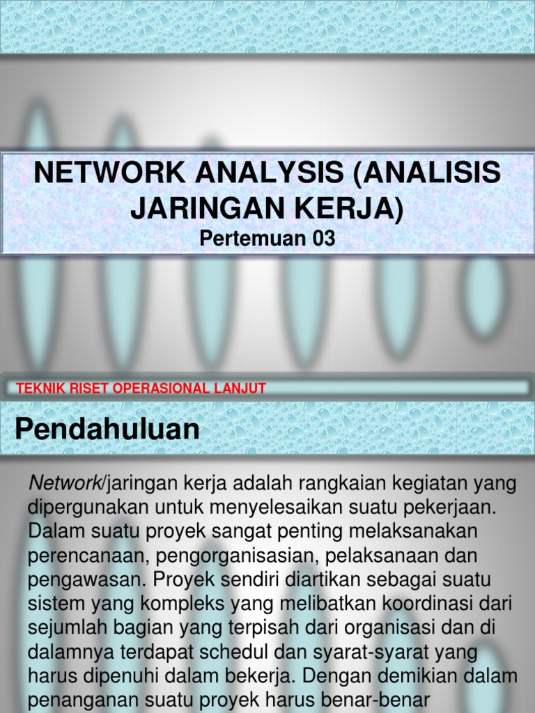 Network Analysis (Analisis Jaringan Kerja) Tro | PDF