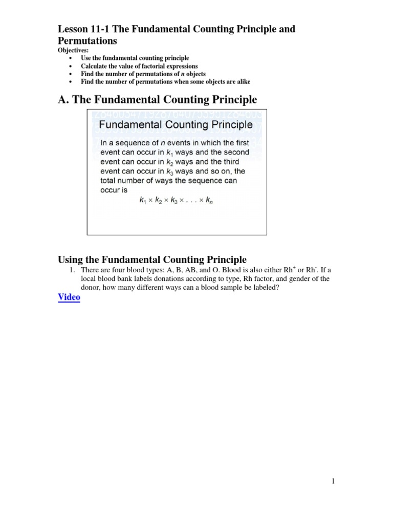 Fundamental Counting Principle and Permutations | PDF | Permutation ...