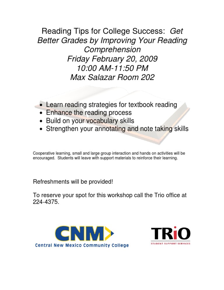 Reading Comprehension Flyer | PDF | Reading Comprehension | Neuropsychology