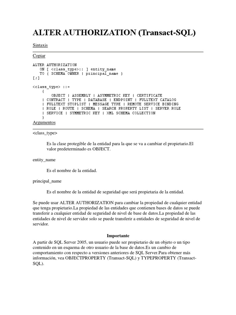 Sintaxis Basicas SQL Server | Descargar gratis PDF | Servidor SQL de ...