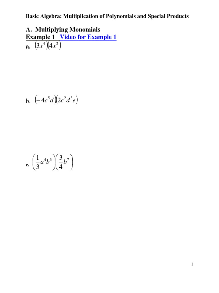 Multiplying Polynomials Explained | PDF | Polynomial | Algebra