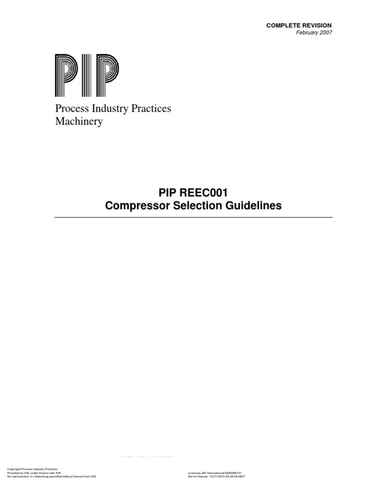 PIP REEC001 07 REEC001 - Compressor Selection Guidelines | PDF | Gas ...