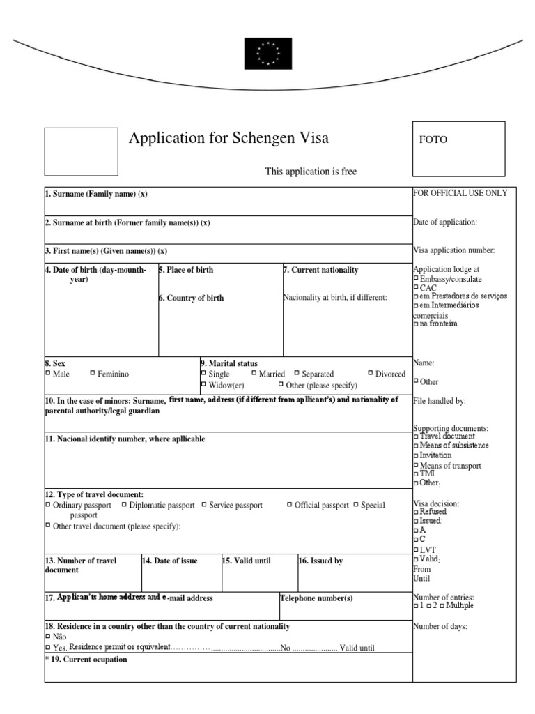 Application For Schengen Visa: This Application Is Free | PDF | Travel ...