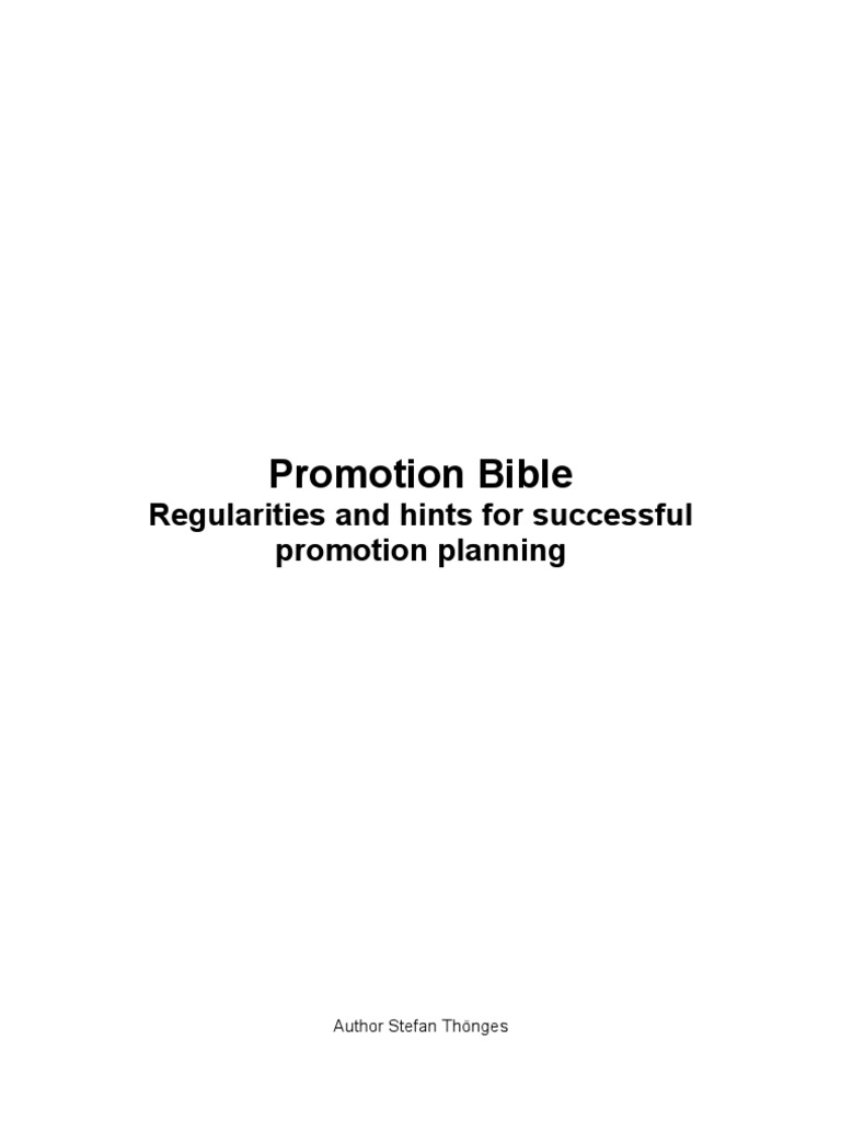 Promotion Bible | PDF | Direct Marketing | Target Audience