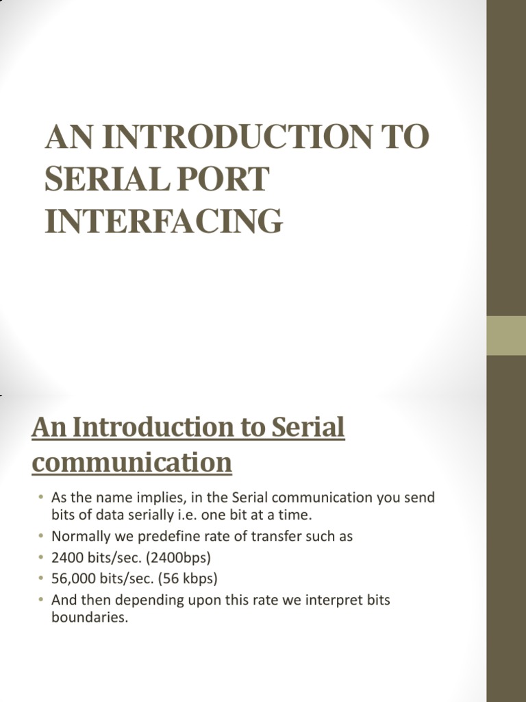 SERIAL - PORT | PDF | Media Technology | Physical Layer Protocols